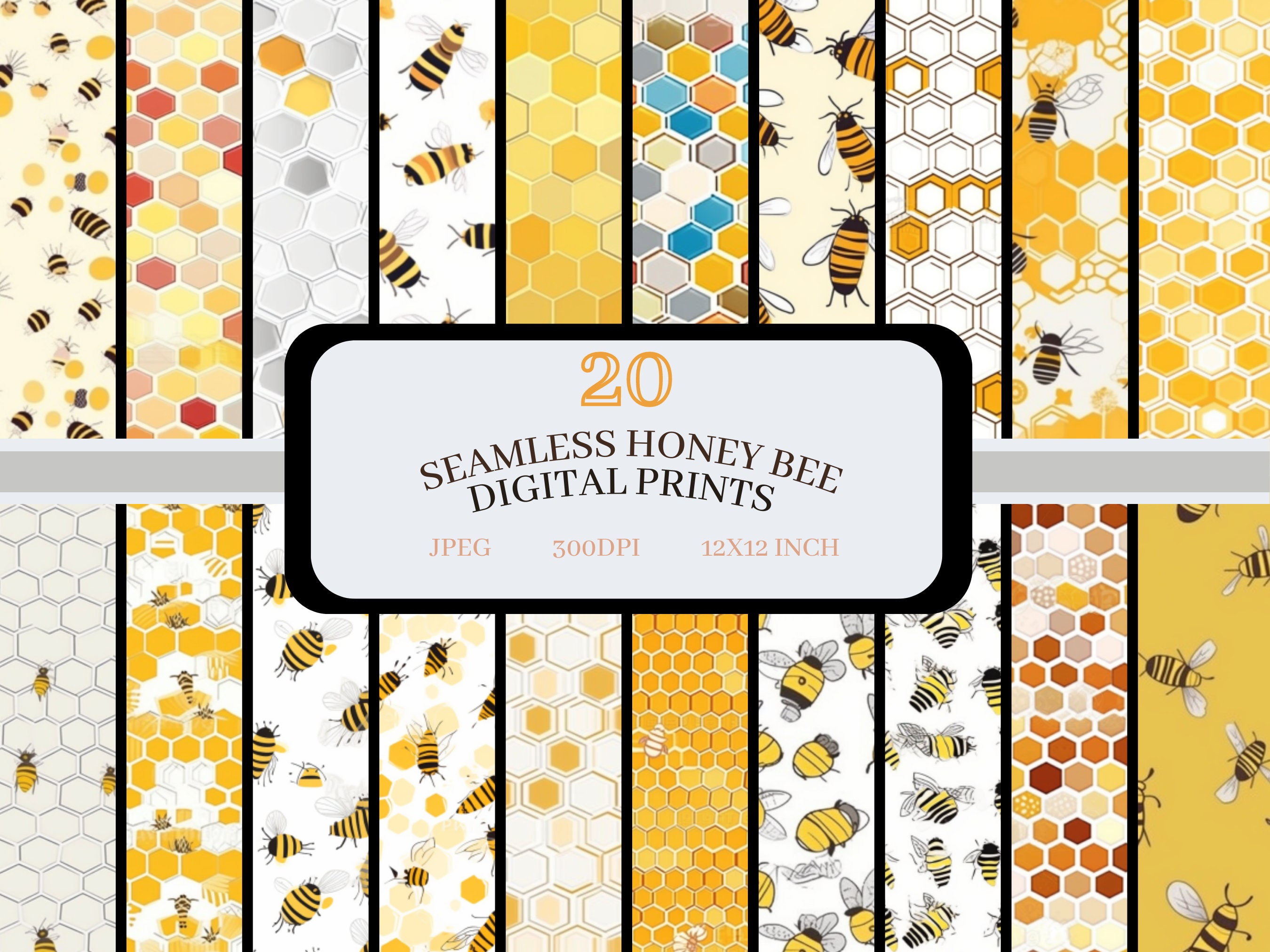 Instant Download Bees for Digital Print Beehive for Patterns Clip Art ...