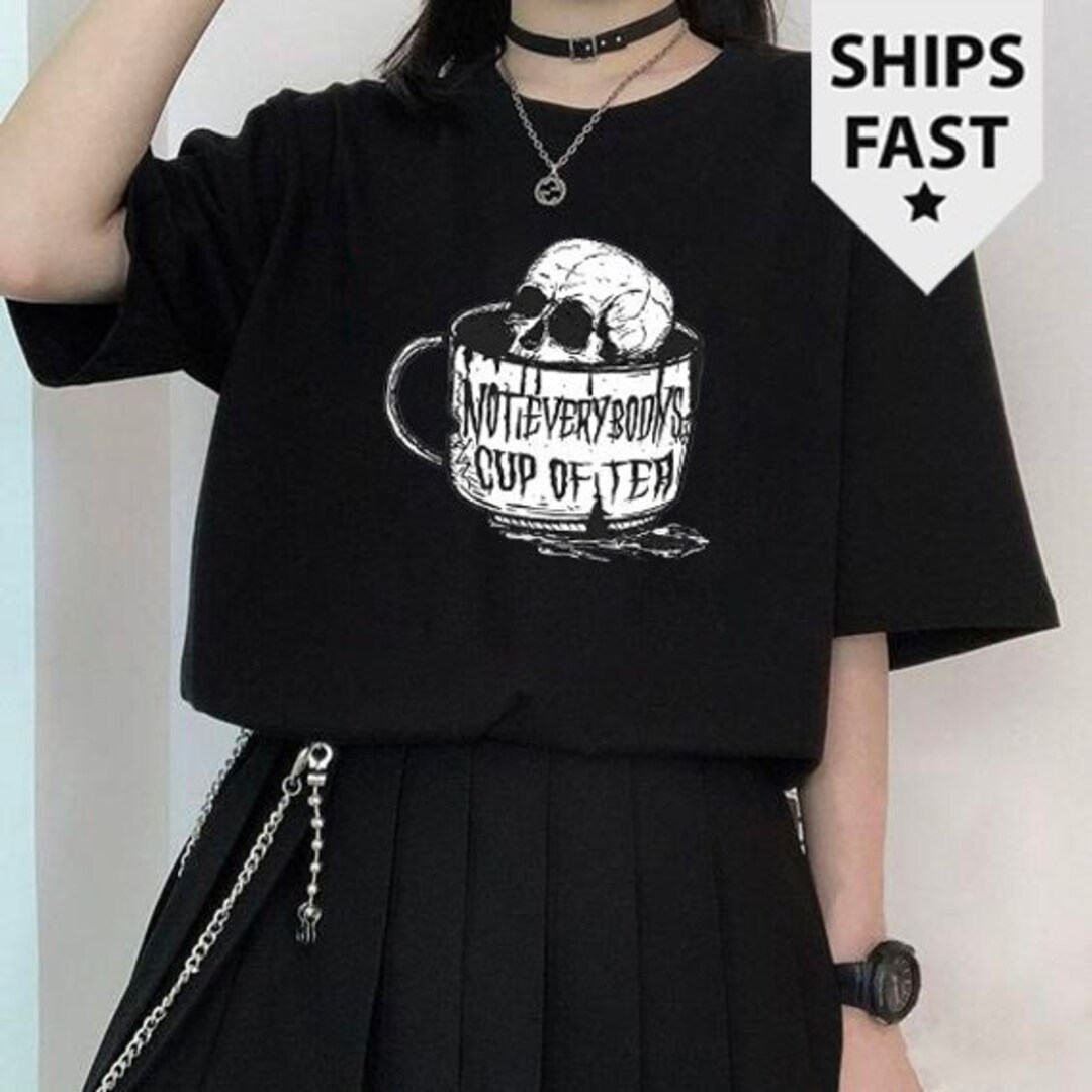 Gothic Skull T-shirt, Alternative Clothing, Not Everybody's Cup of Tea ...