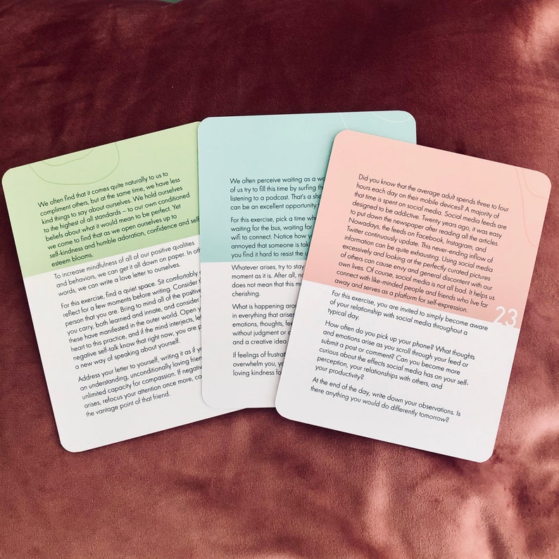 Mindfulness Exercise Cards - Etsy