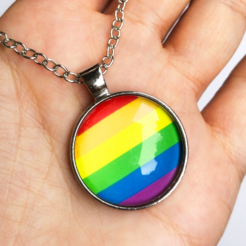 RAINBOW NECKLACE Gay Pride LGBTQ Pride Rainbow pendant | Etsy