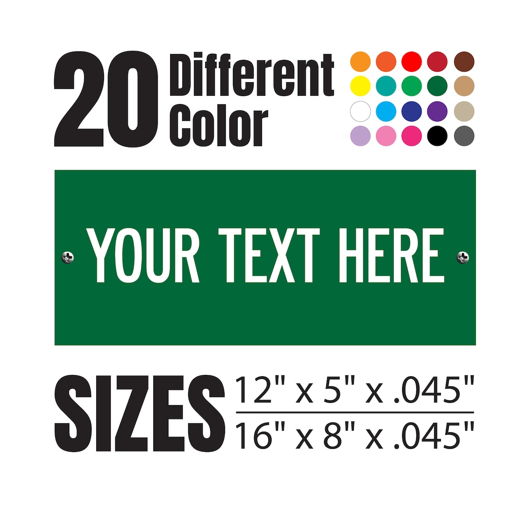 Personalized Custom Aluminum Metal Signs With Your Text, Single-sided ...