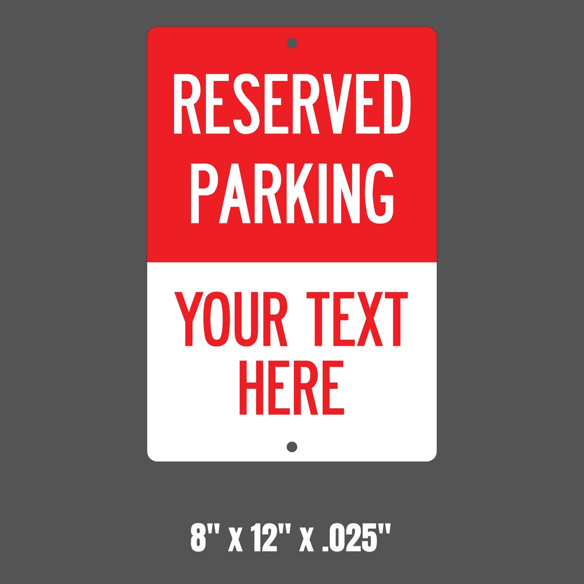 Your Custom Text Metal Reserved Parking Sign Personalized | Etsy