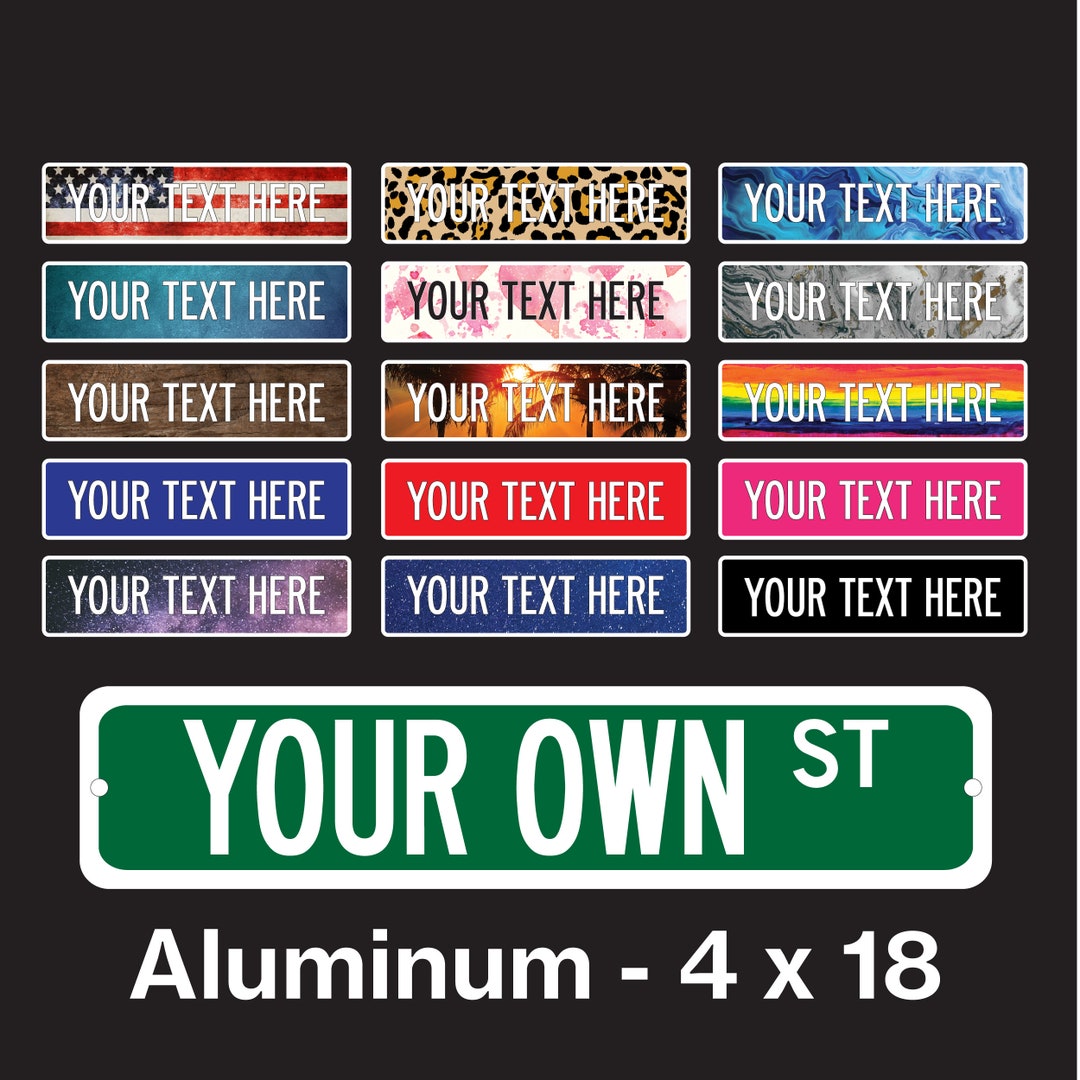 Custom Metal Street Sign, Custom Name Street Road, 4" X 18 ...