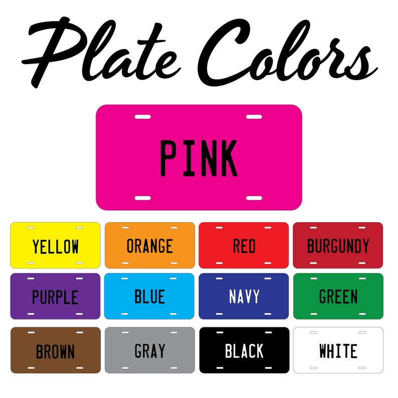 Colorful Personalize License Plate-customize Car Tag Front - Etsy
