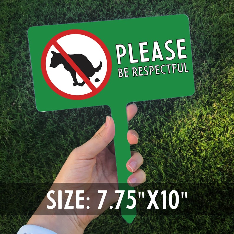 No Poop Zone, No Dog Pooping "please Be Respectful" Yard Sign, Garden ...