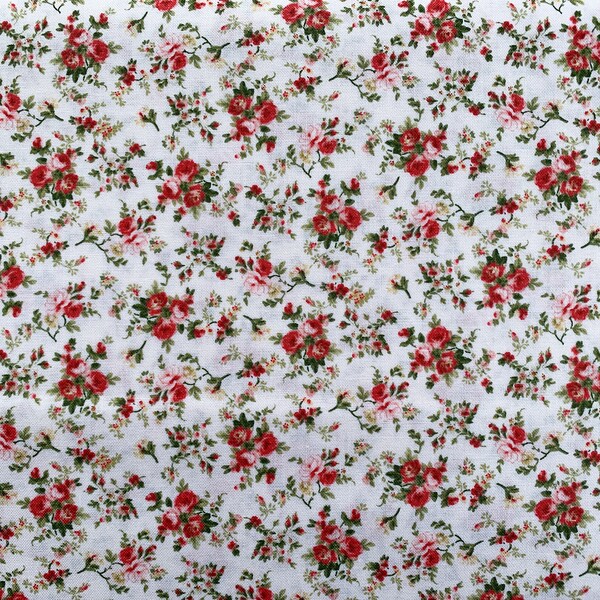 Red Rose Fabric - Etsy