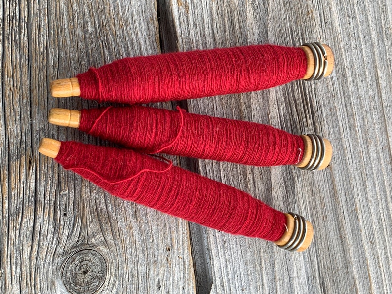 Vintage Spools With Weaving Yarn Lot of 3 From Old Textile - Etsy