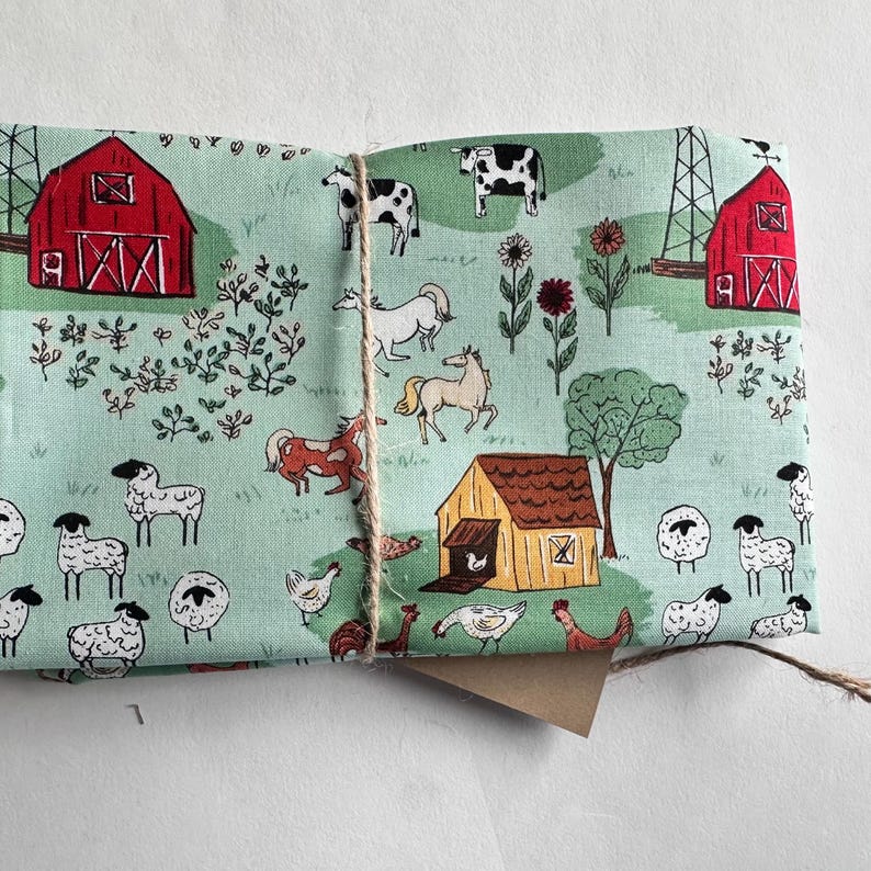 FABRIC Quilt Cotton Bundle, Farm Animals, 25" X 44" - Etsy UK