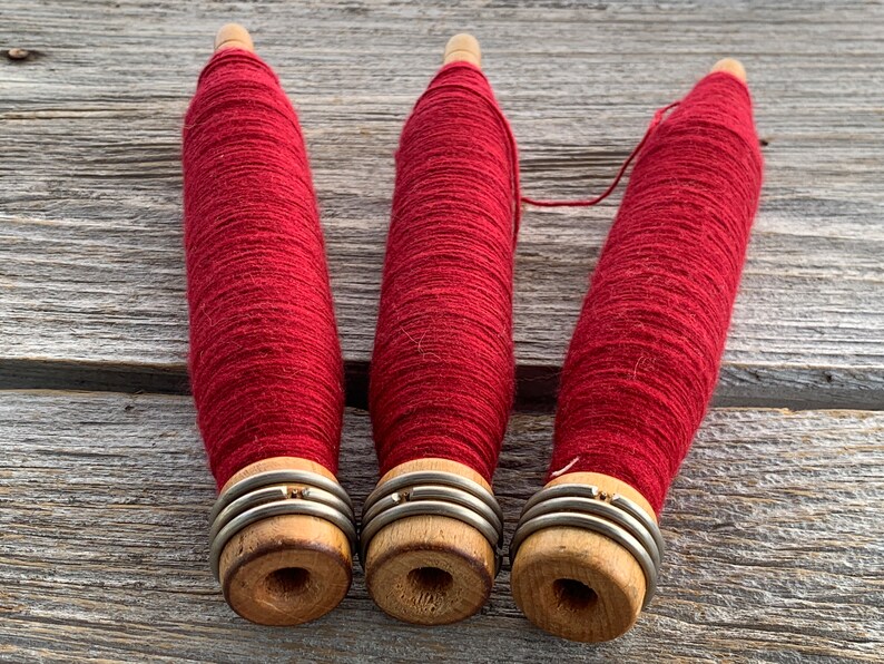 Vintage Spools With Weaving Yarn Lot of 3 From Old Textile - Etsy