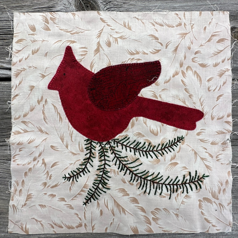 Cardinal Quilt Block - Etsy