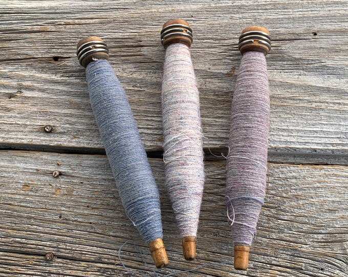 Vintage Spools With Weaving Yarn Lot of 3 From Old Textile Mill in New ...