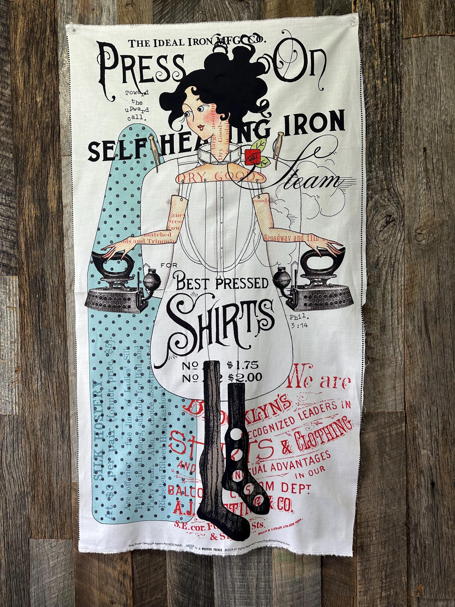PRESS ON Fabric Panel by J Wecker Frisch Quilting Sewing Supplies Riley ...