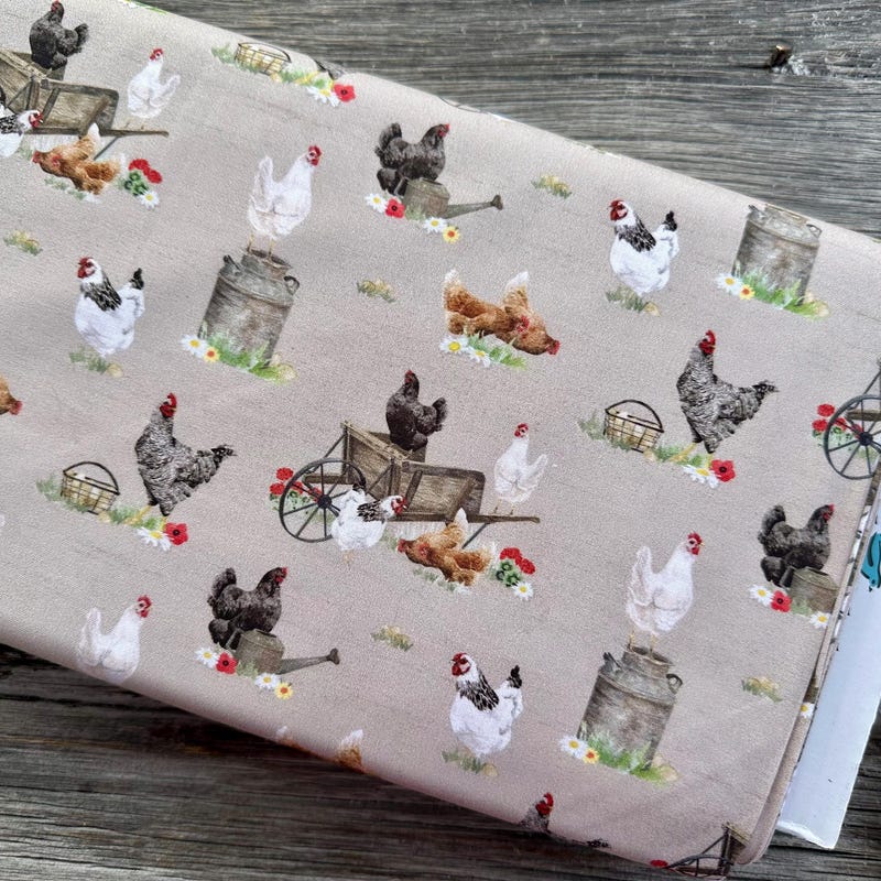 Chicken Fabric - Etsy