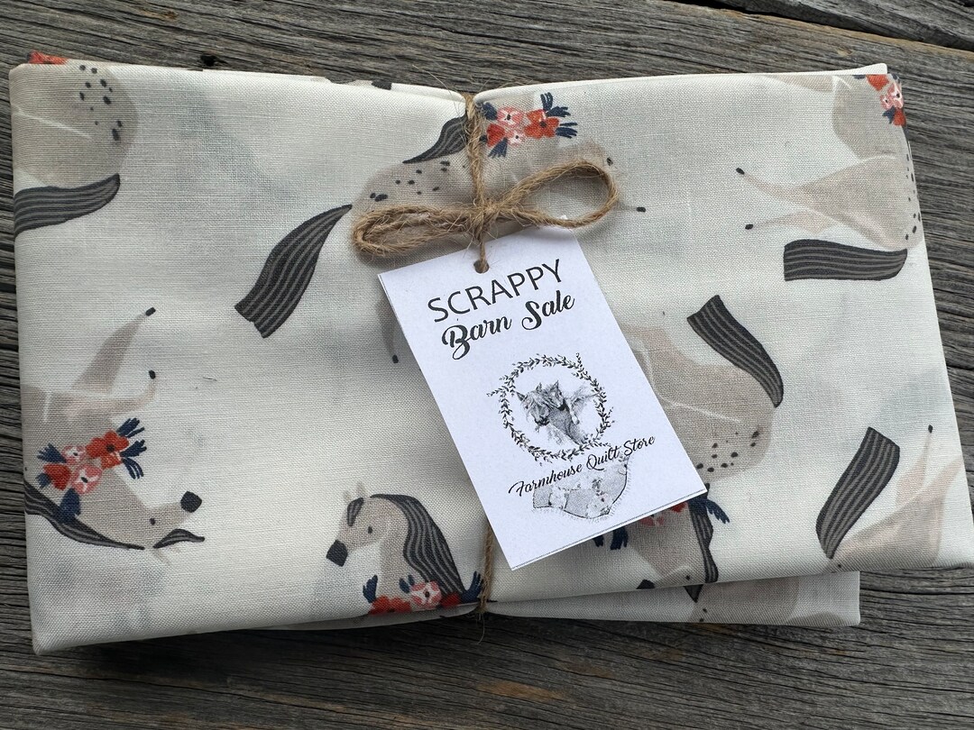 Fabric BARN SALE 32 X 44 Inches Dear Stella Quilt Cotton Horses Flowers ...