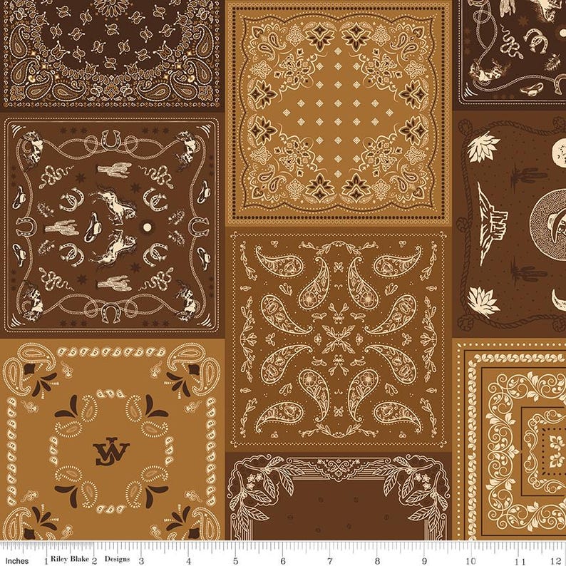 FABRIC JOHN WAYNE American West Cowboy Bandana Riley Blake Designs - Etsy
