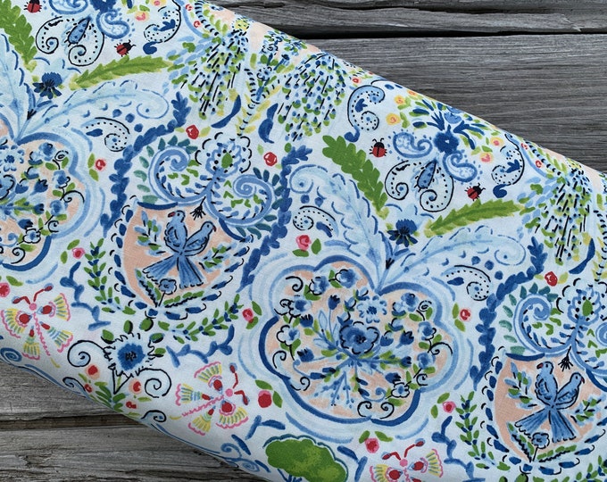 Free Spirit Fabrics Dena Designs LADYBIRD Peacock Birds Green Plants ...