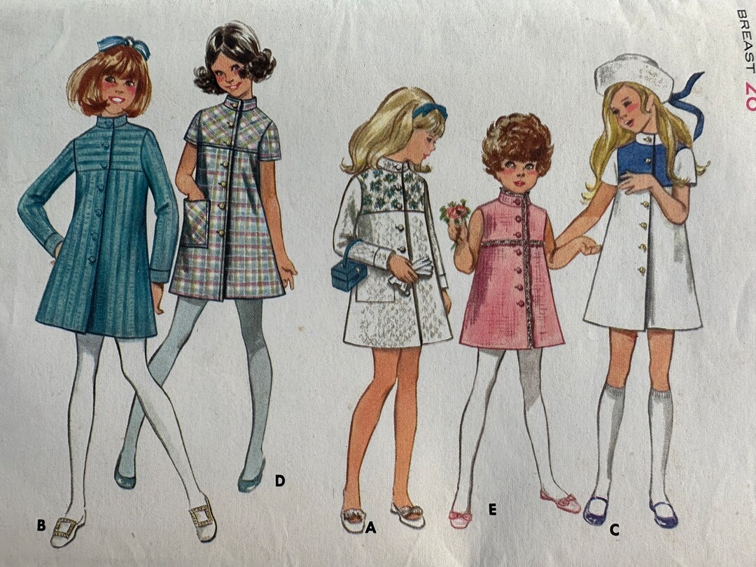 Vintage BUTTERICK UNCUT Sewing Pattern 5625 Girls Size 7 Breast 26 ...