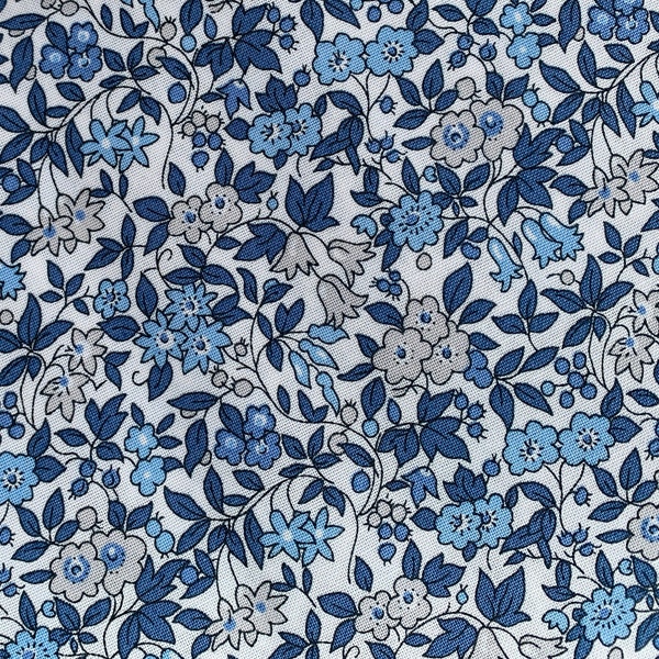 Blue Floral Fabric - Etsy