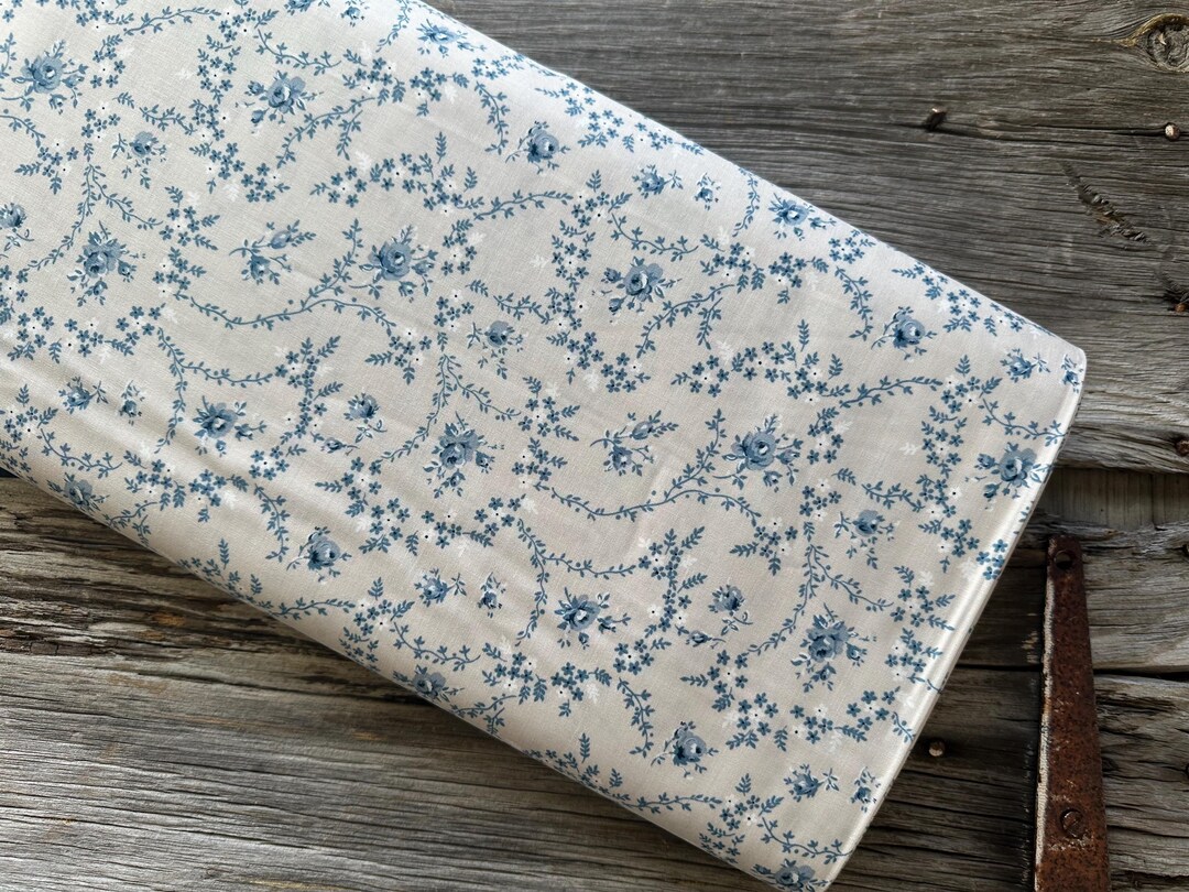 Quilting Fabric SERENITY BLUES by Gerri Robinson Floral Gray on Deep ...