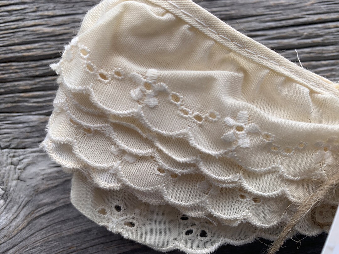 Vintage Eyelet Lace 3 Piece Bundle 50, 64, 28, 142 Long X 1 Wide off ...