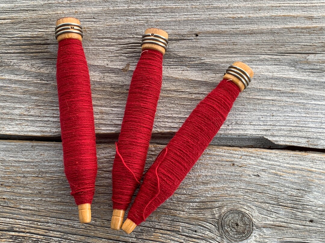 Vintage Spools With Weaving Yarn Lot of 3 From Old Textile Mill in New ...