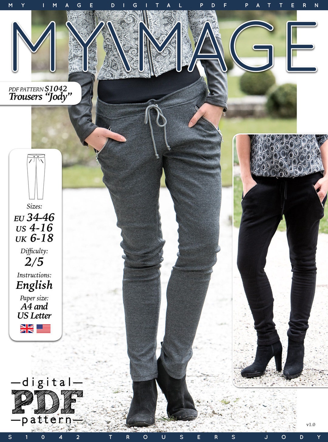 Trousers JODY PDF Pattern + Tutorial - Etsy