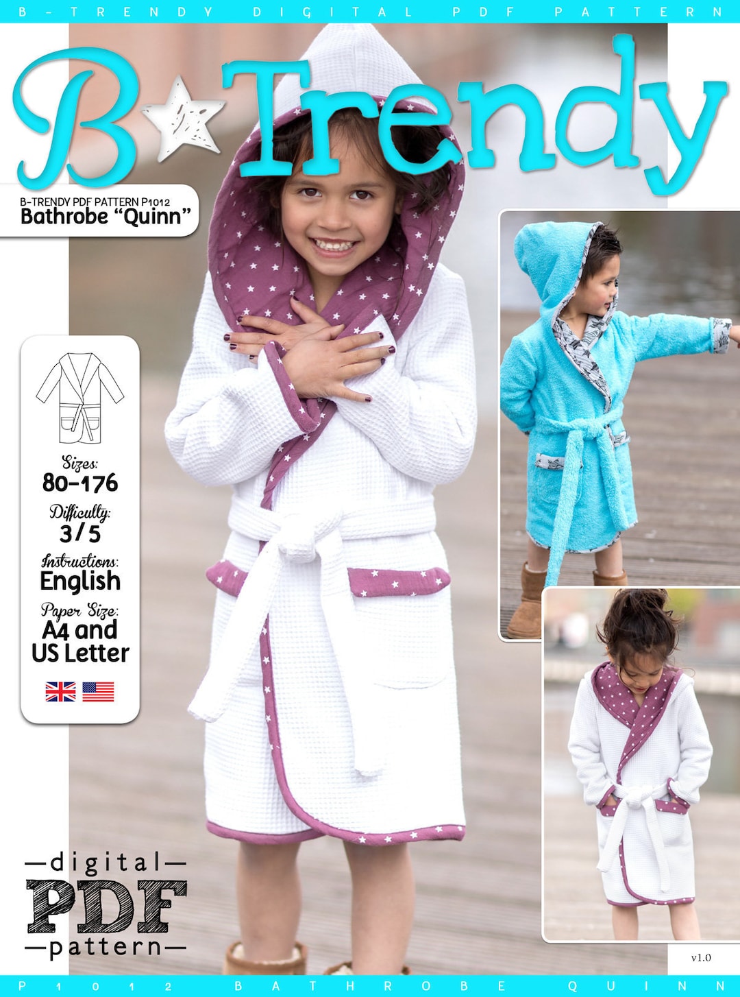 Bathrobe QUINN PDF Pattern + Tutorial - Etsy