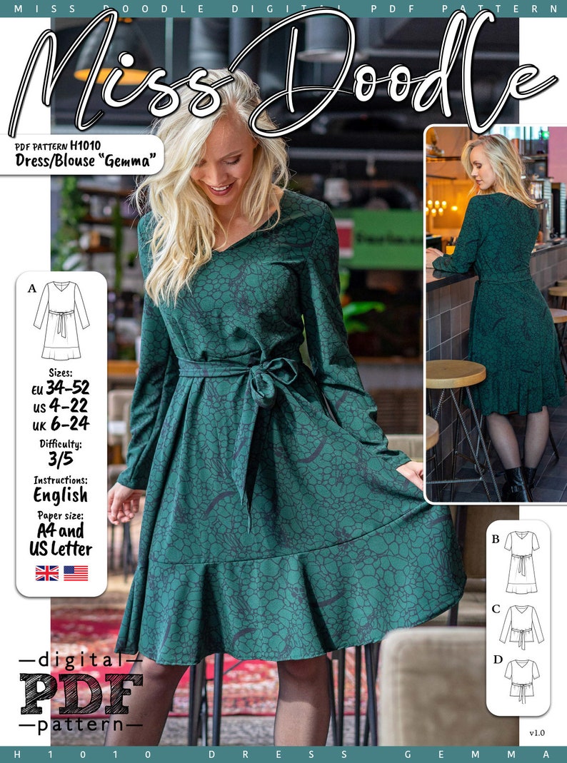 Dress Gemma PDF Pattern - Etsy