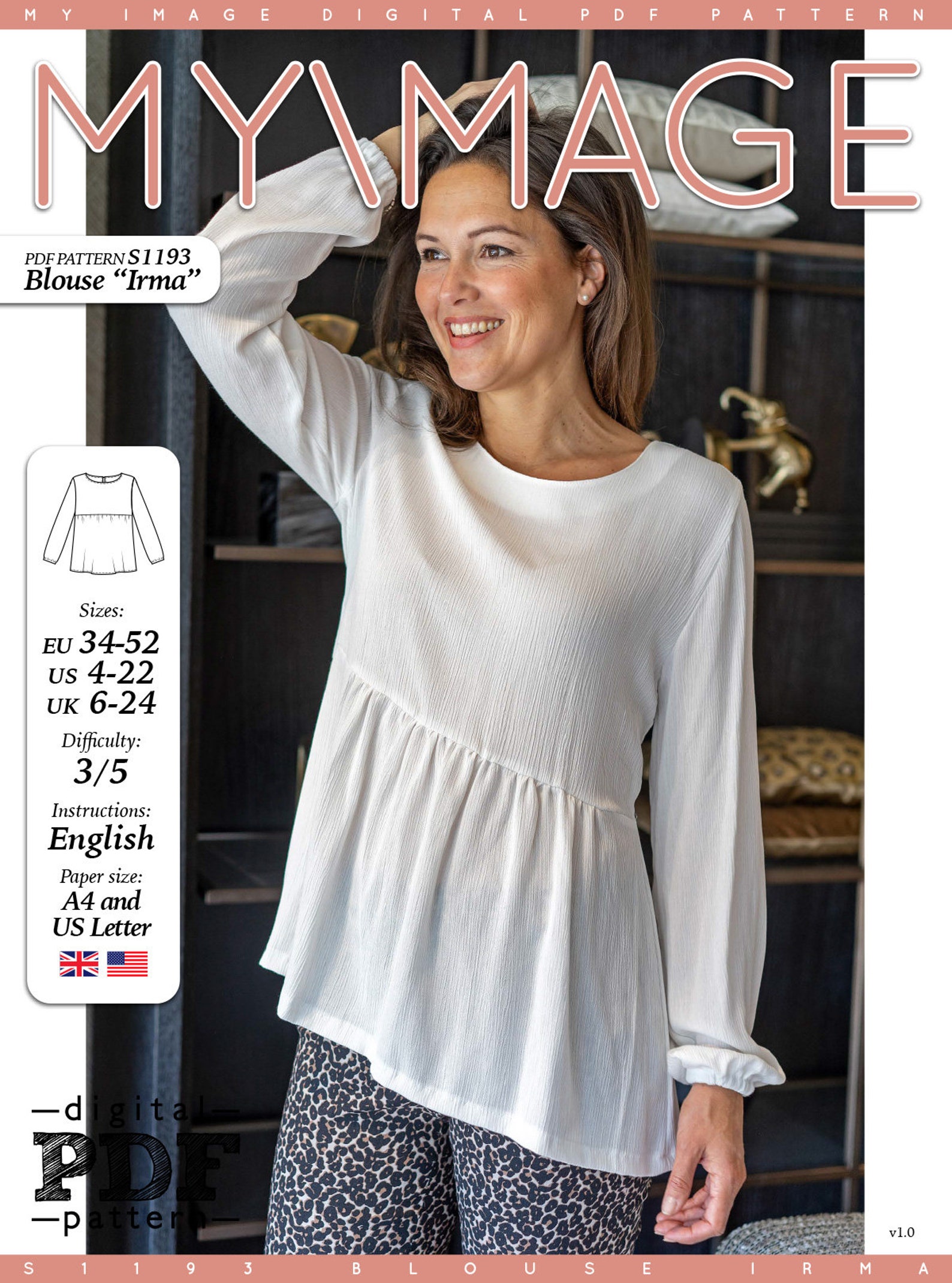 Blouse Irma PDF Pattern - Etsy