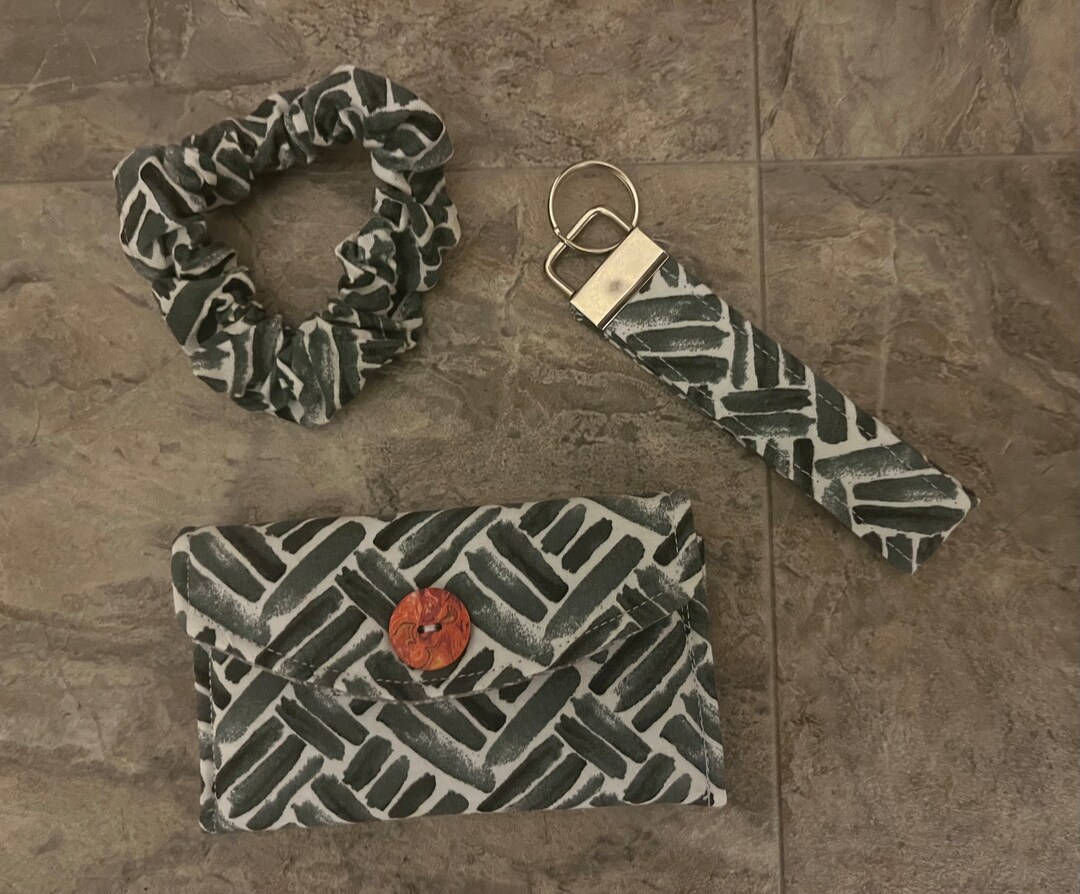 Gray Chevrons Mini Wallet/credit Card Holder/scrunchie/coin Purse/gift ...