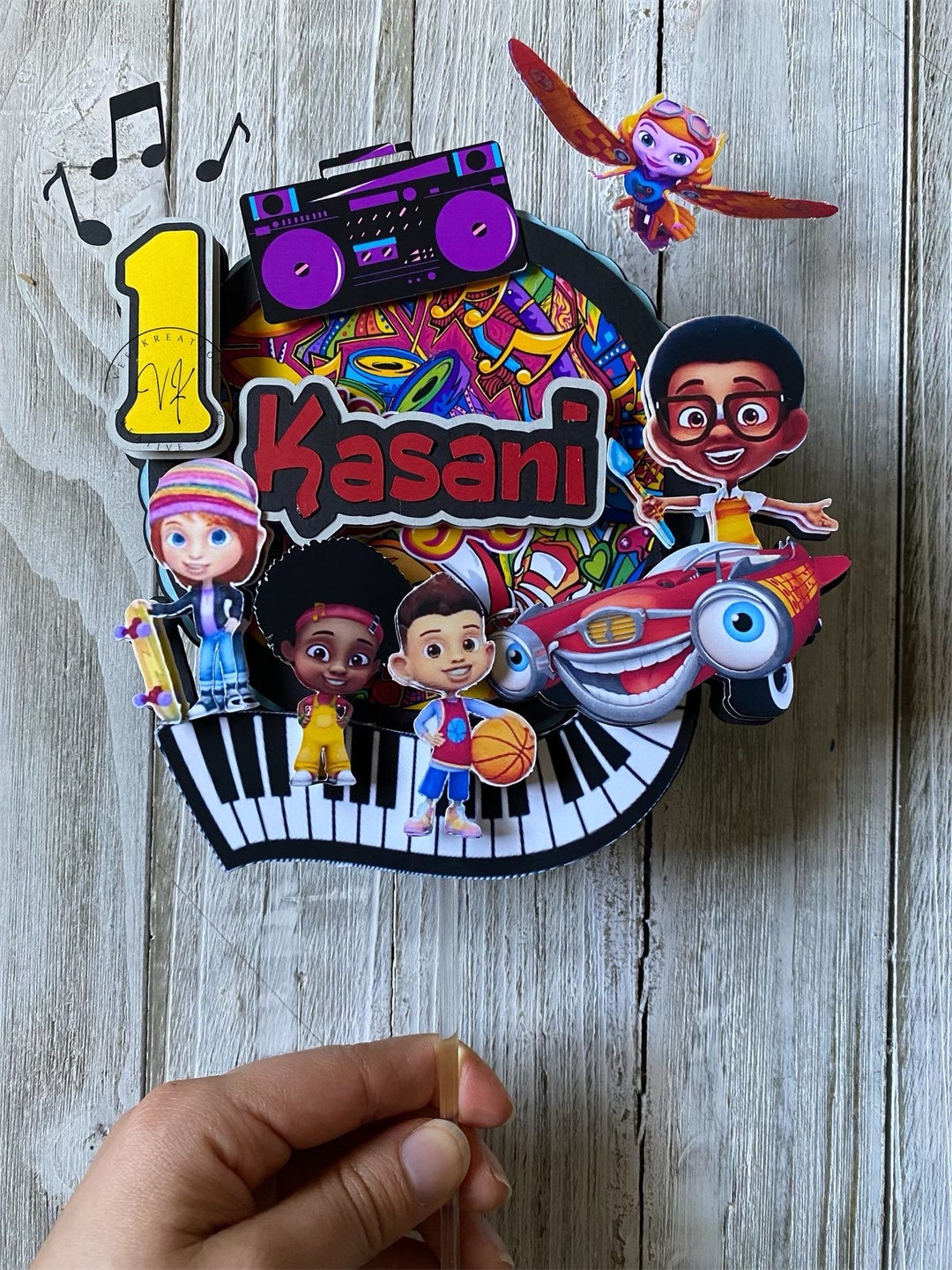 Motown Birthday Cake Topper, 3D Cartoon Party Decor - Etsy