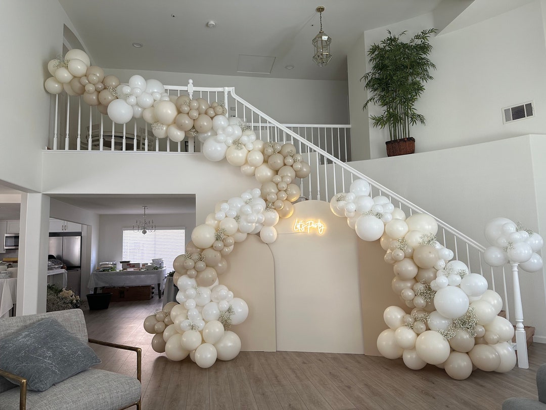Neutral White DIY Balloon Kit, Boho Color Balloon Garland, White and ...