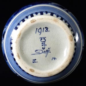 Royal Delft Antique (1918) Handpainted Jug With Bird and Floral Motive ...