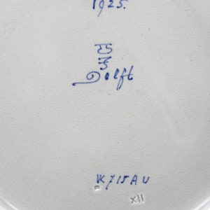 Royal Delft Antique (1925) VERY LARGE Handpainted Plate With Bird in ...
