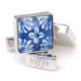Royal Delft Blue Handpainted Cufflinks Square Floral Design (porceleyne ...