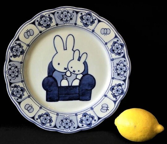 Royal Delft Blue Handmade Miffy & Miffy Plate porceleyne - Etsy