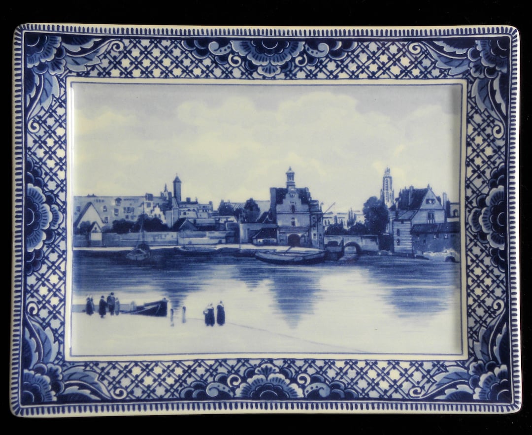 Royal Delft Blueware Plate: Vermeer's 'view of Delft' Handmade ...
