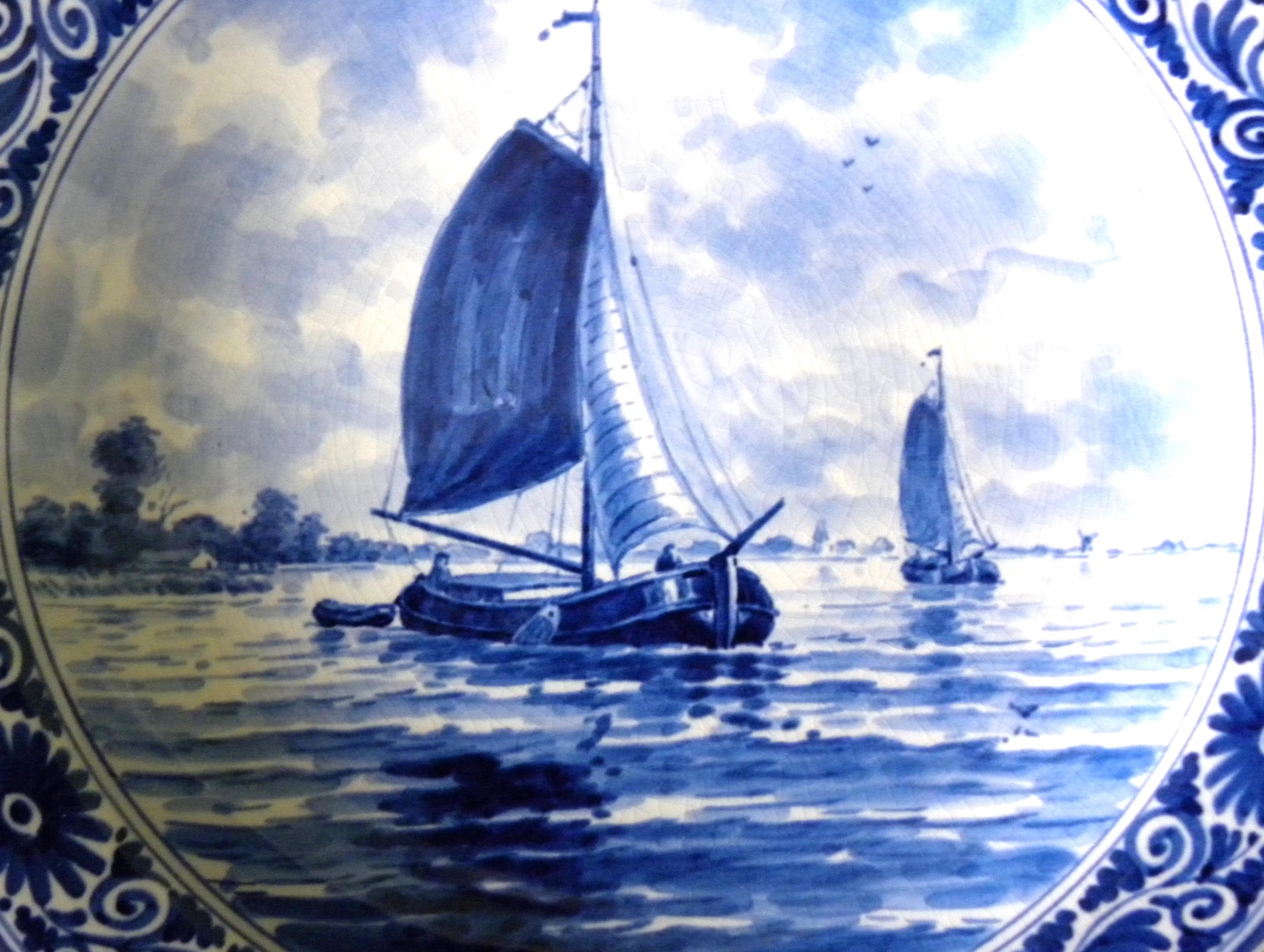 Royal Delft Blue 1960 Handpainted Plate With a Sailing Ship porceleyne ...