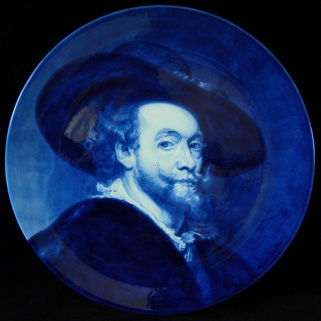 Royal Delft Blue (1972) LARGE Handpainted Plate With Peter-paul Rubens ...