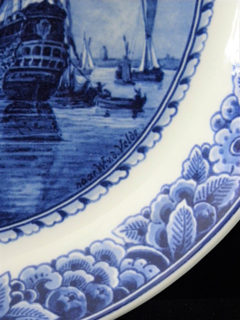 Royal Delft Blueware Plate: Handmade Dutch Ship Decor (with Gift Box ...