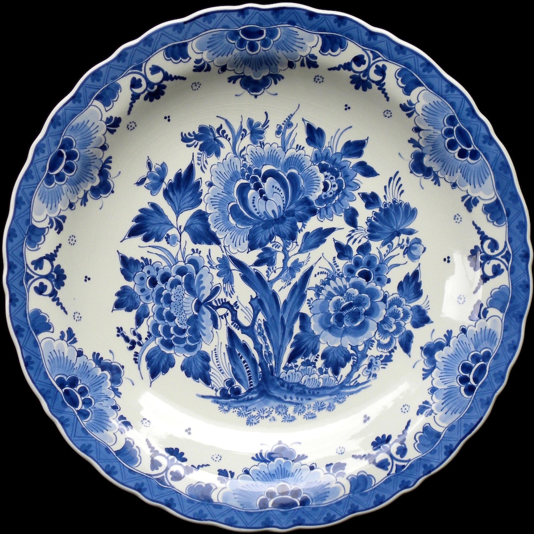 Royal Delft Blue (1969) VERY LARGE Handpainted Plate (razer, Charger ...