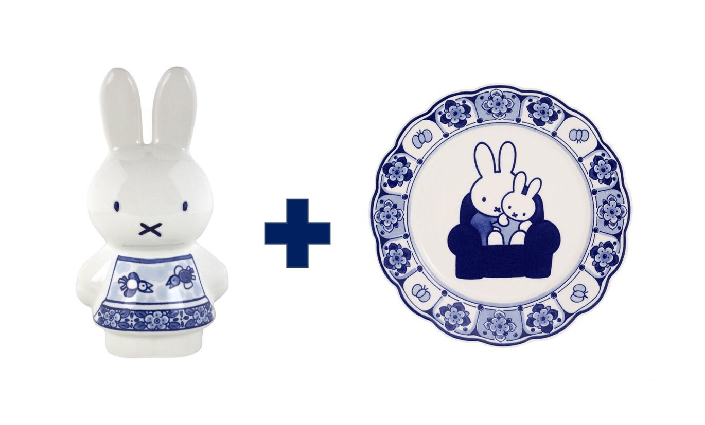 Royal Delft Blue Handmade Miffy & Miffy Plate porceleyne - Etsy