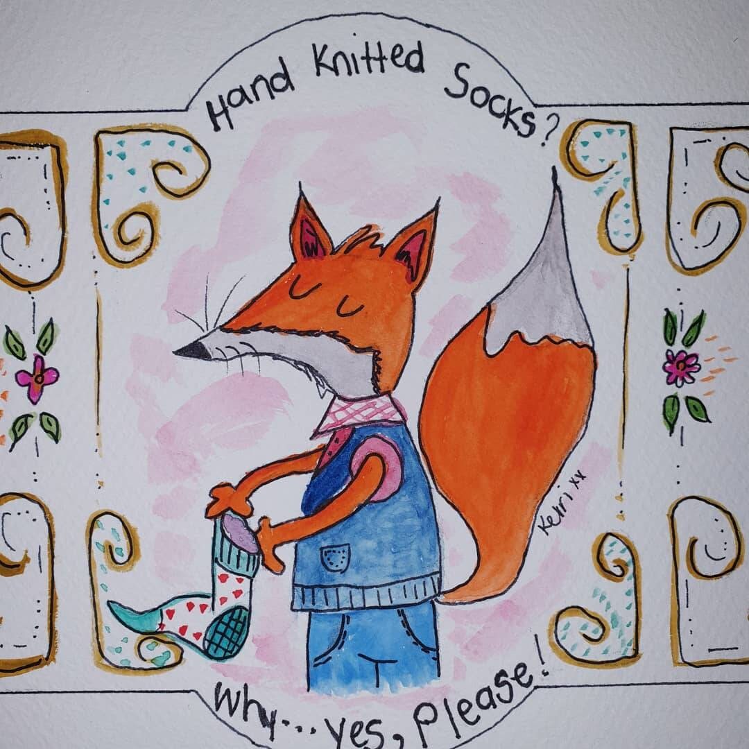 Posh Fox Hand Knitted Sock Label - Hard Copy - Etsy