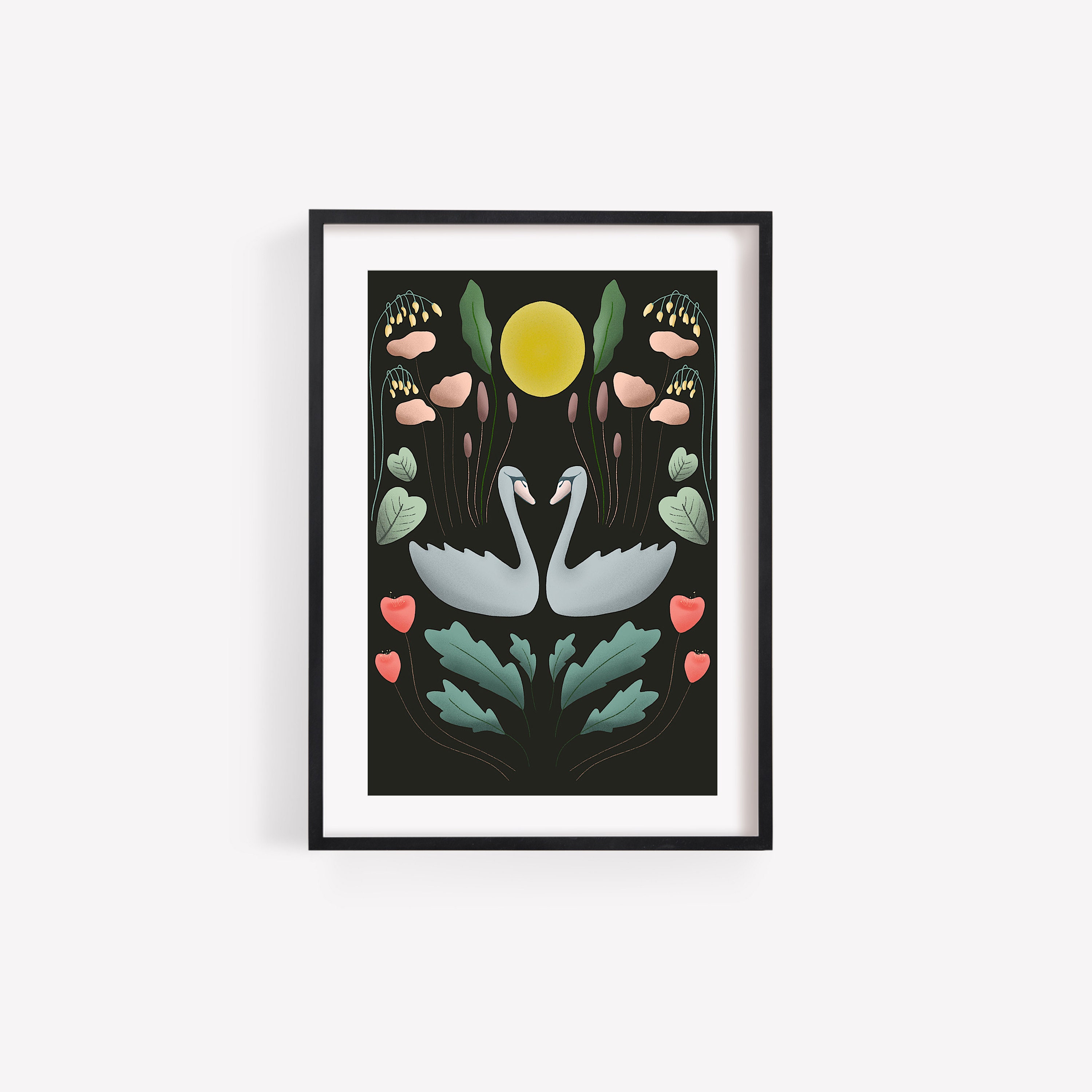 Swan Wall Art Print, Bird Print, Illustration, Nursery Decor, Swan Gift ...