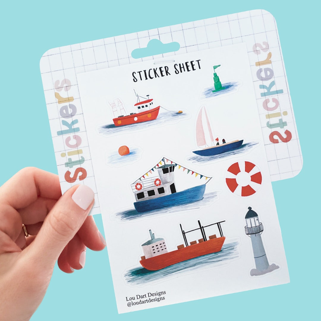 Nautical Vessel Sticker Sheet: Sea Theme Scrapbook Stickers - Etsy