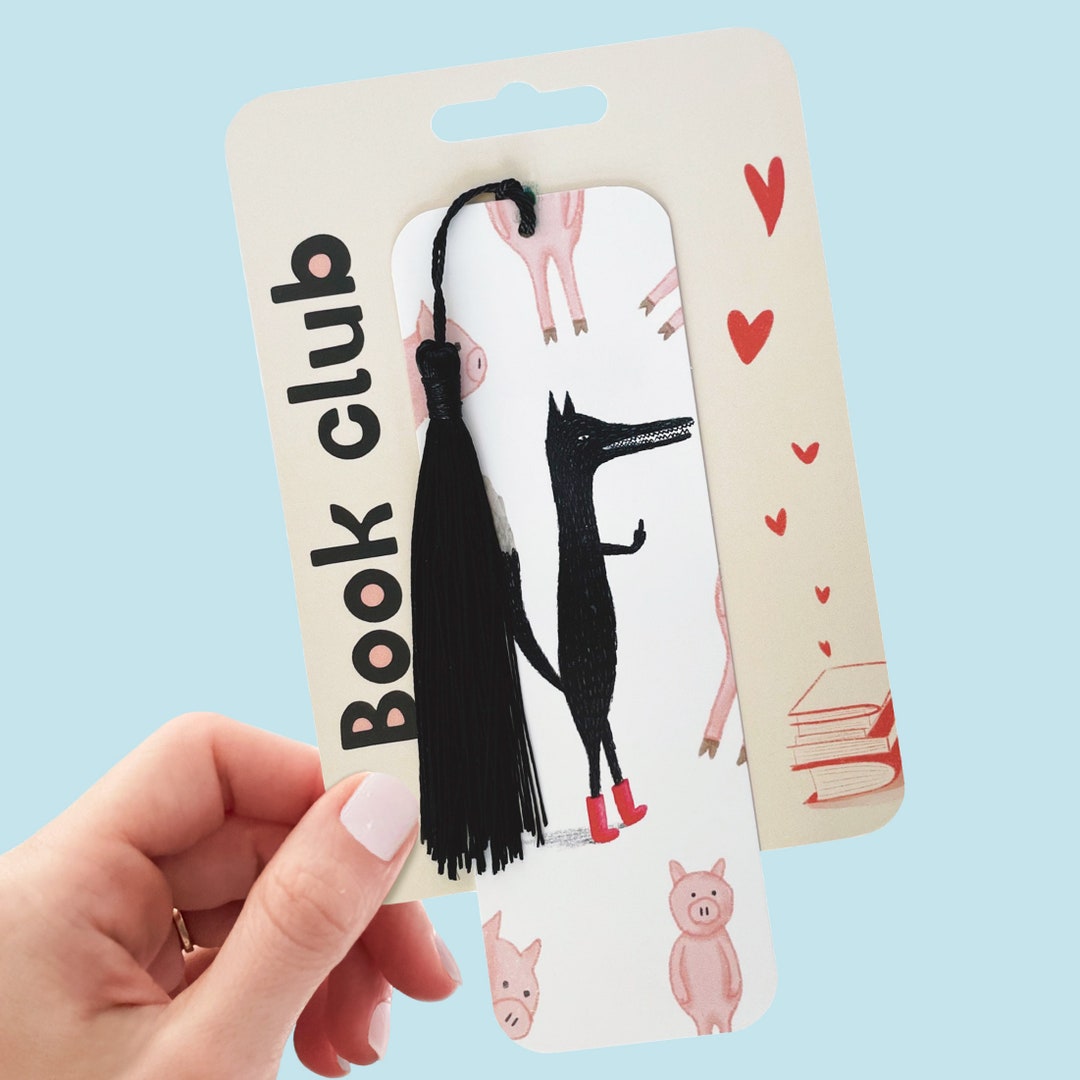 Wolf and Pigs Bookmark - Option of Tassel - Custom Gifts - Stationery ...