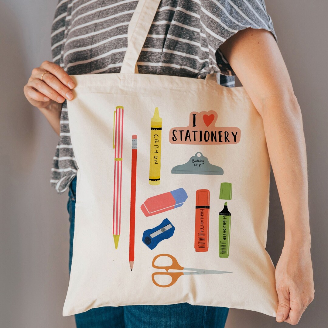 Stationery Tote Bag reusable Cotton Bag Shopping Bag Stationery Gifts ...