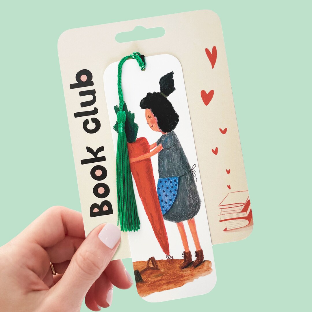 Carrot Lady Bookmark - Option of Tassel - Custom Gifts - Stationery ...