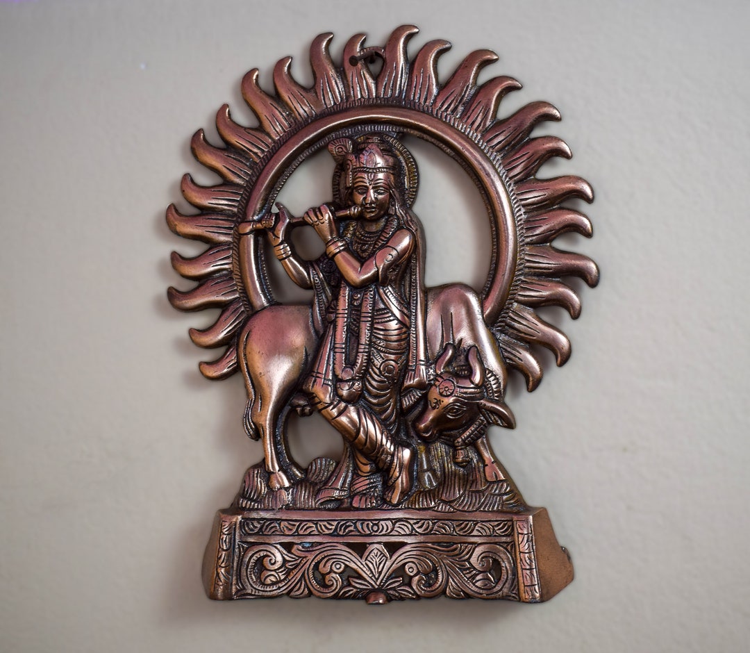 UNU ORIGIN Krishna 5 Metal Infused Copper Alloy Wall Hanging Vastu ...