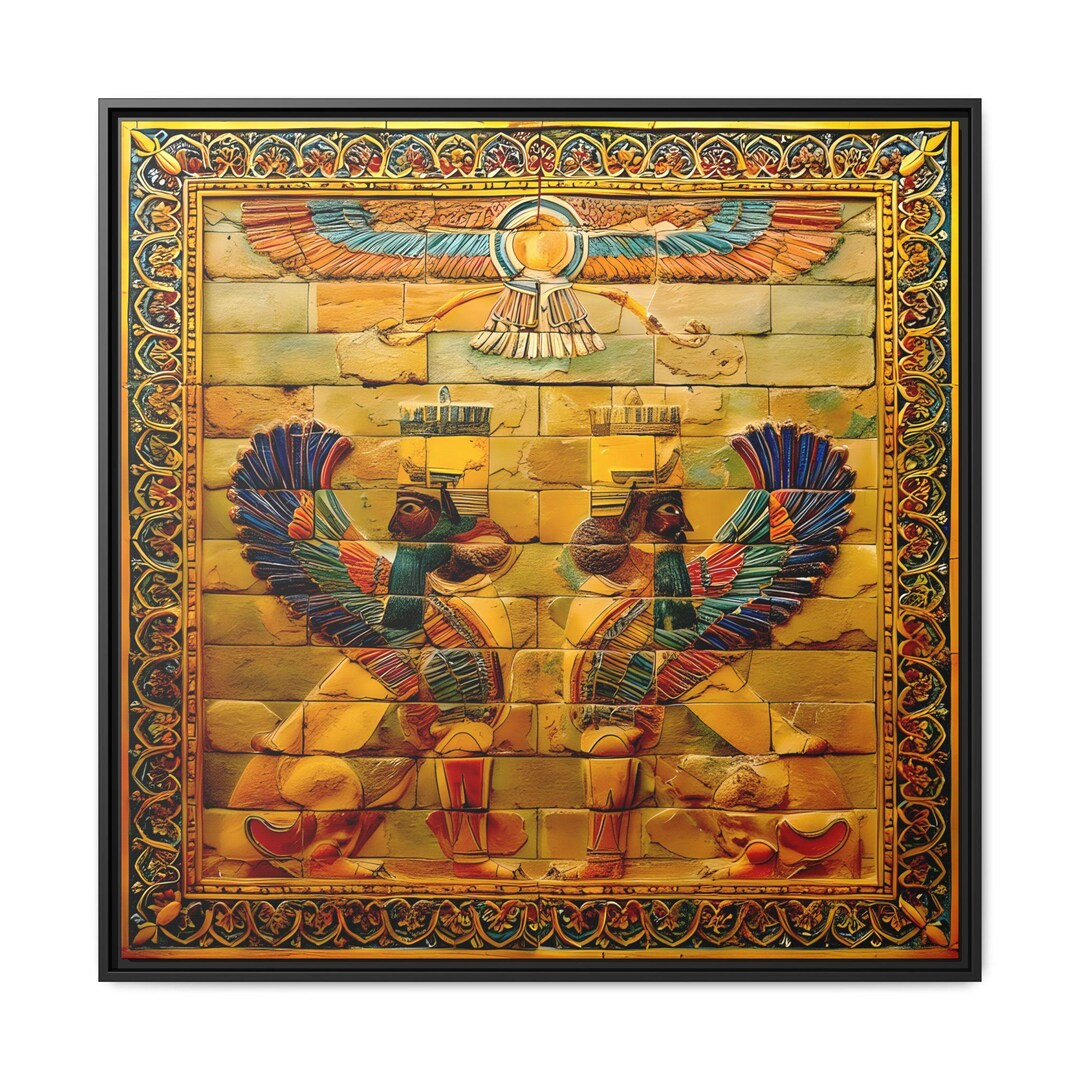 Ancient Mesopotamian Winged Guardians V3,mystical Celestial Wall Art ...